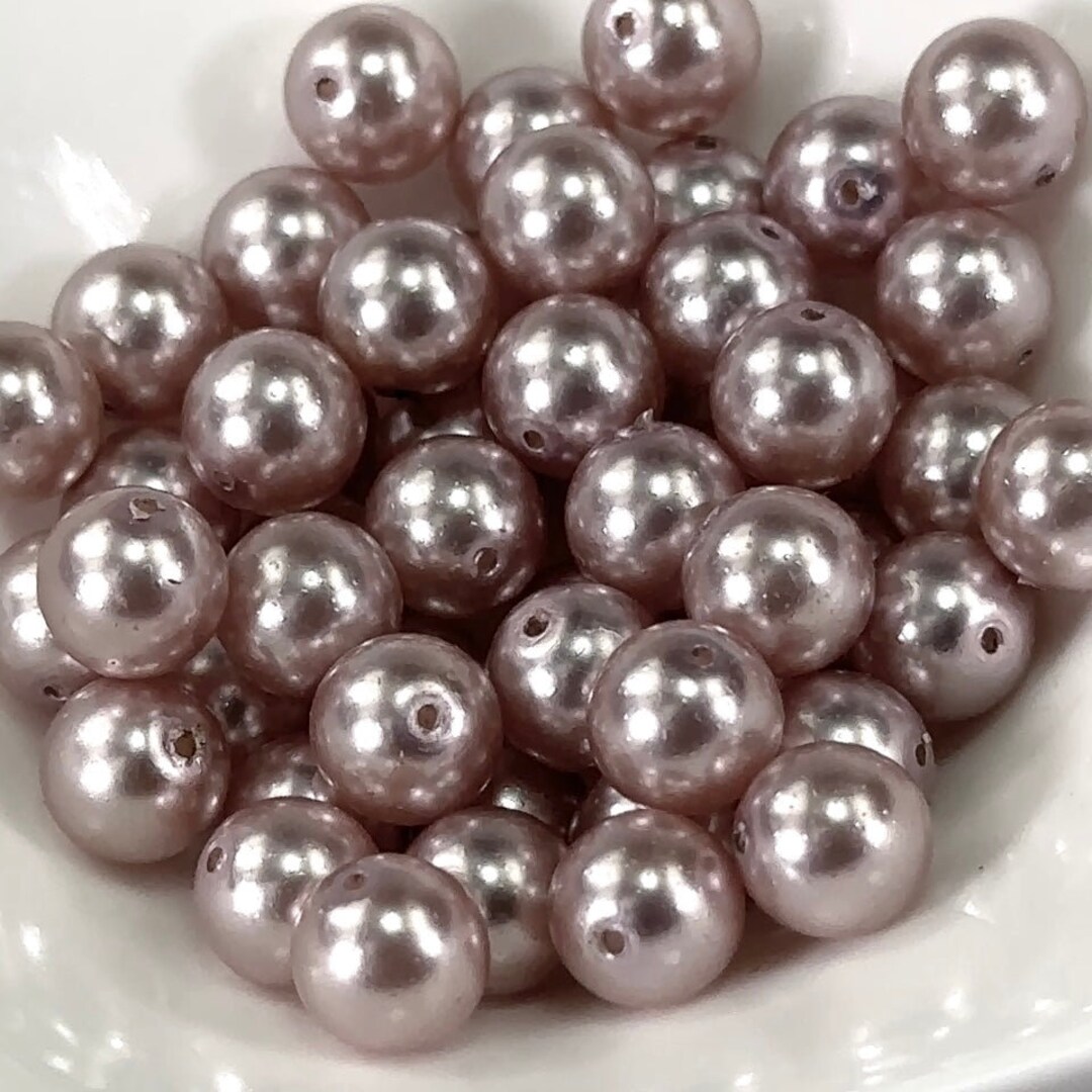 Czech Round Glass Imitation Pearls Light Dusty Rose Pearl Color 8mm ...