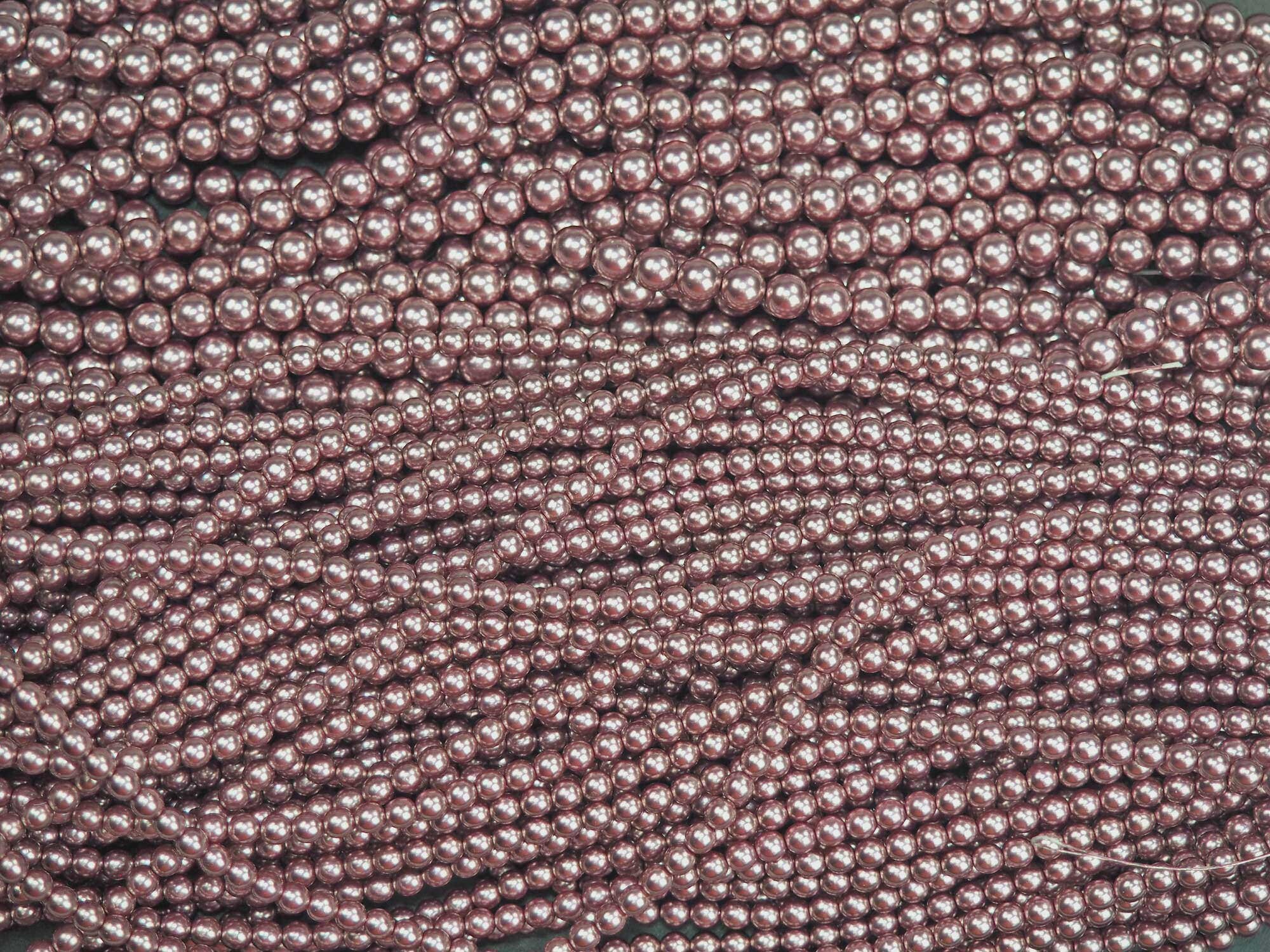 Dusty Rose Czech Round Glass Imitation Pearls in 2mm 3mm 4mm 6mm 8mm ...