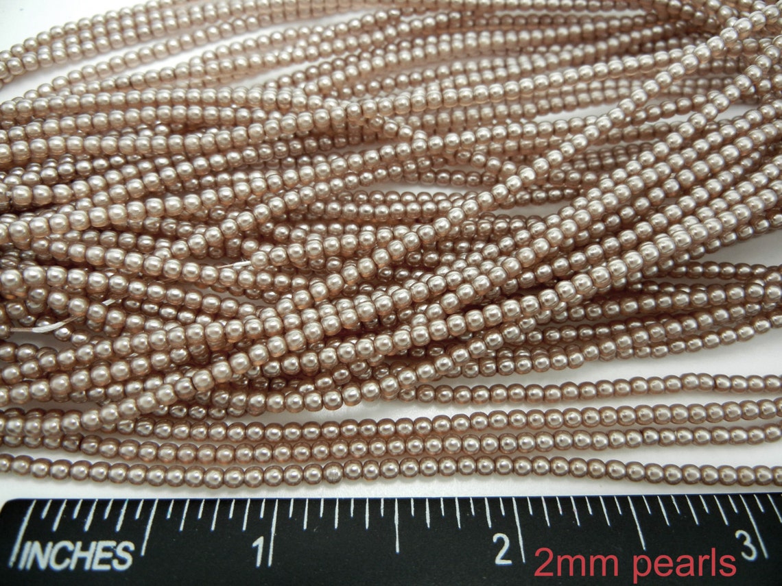 Light Brown Pearl Czech Round Glass Imitation Pearls in 2mm - Etsy