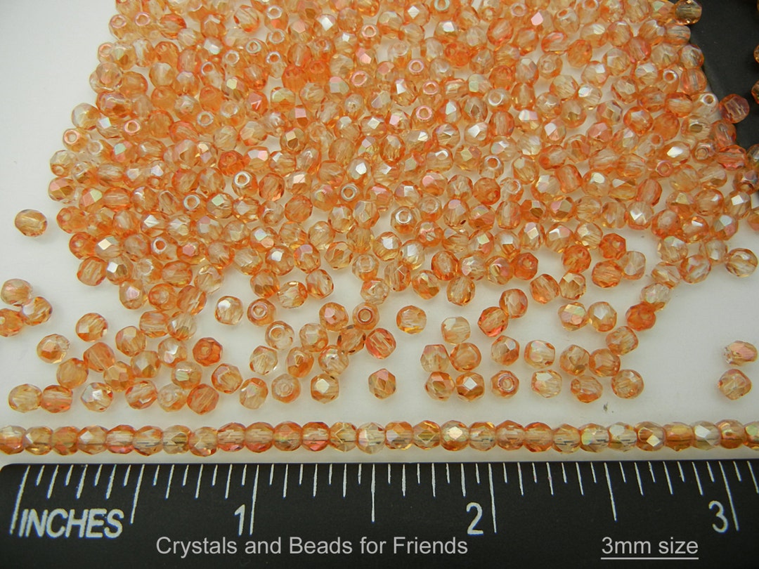 600 Crystal Apricot Medium Coated 3mm Preciosa Czech Fire Polished ...