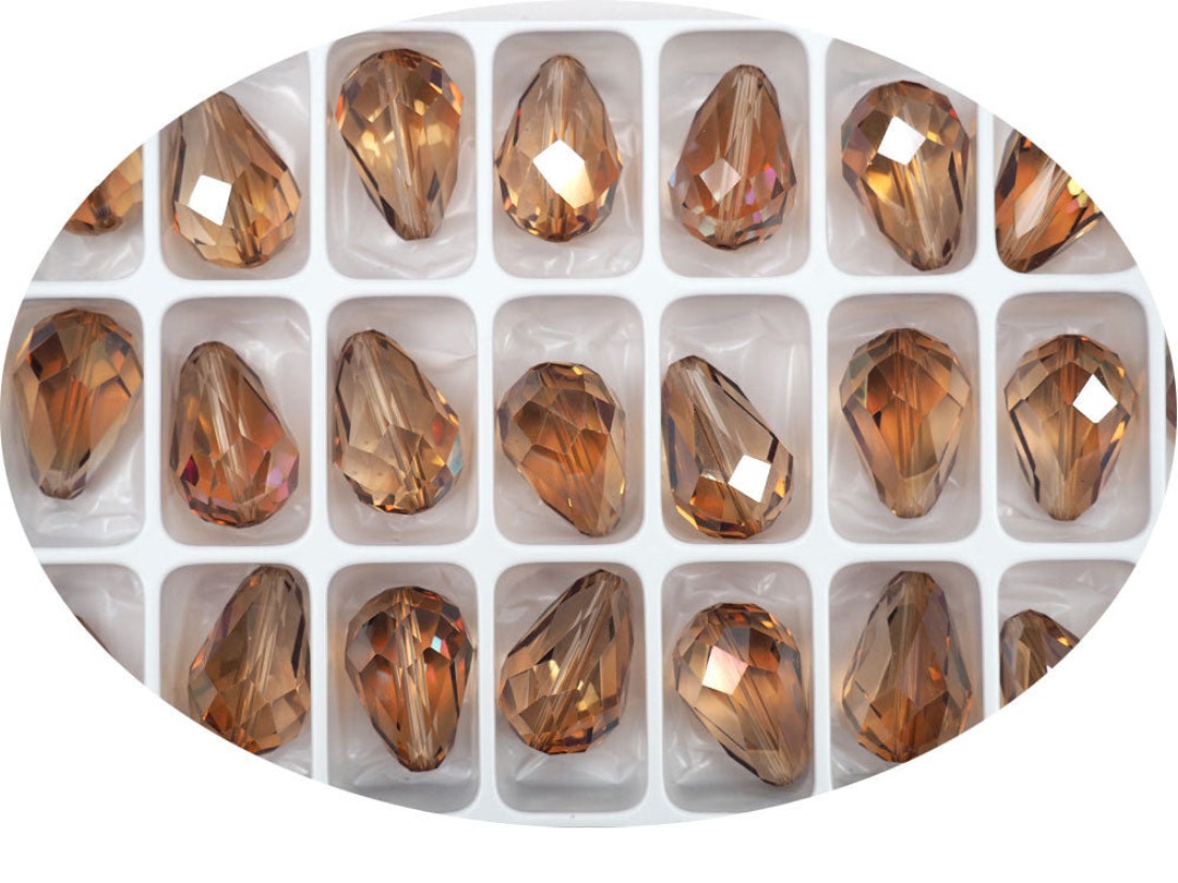 Crystal Celsian Preciosa Czech Machine Cut Pear Crystal Beads Tear Drop ...