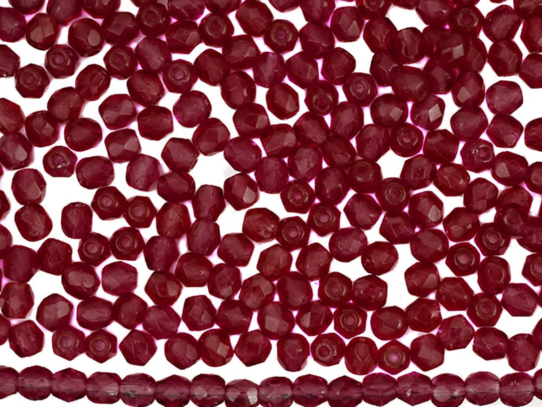 Siam Color Preciosa Czech Fire Polished Round Faceted Glass Beads ...