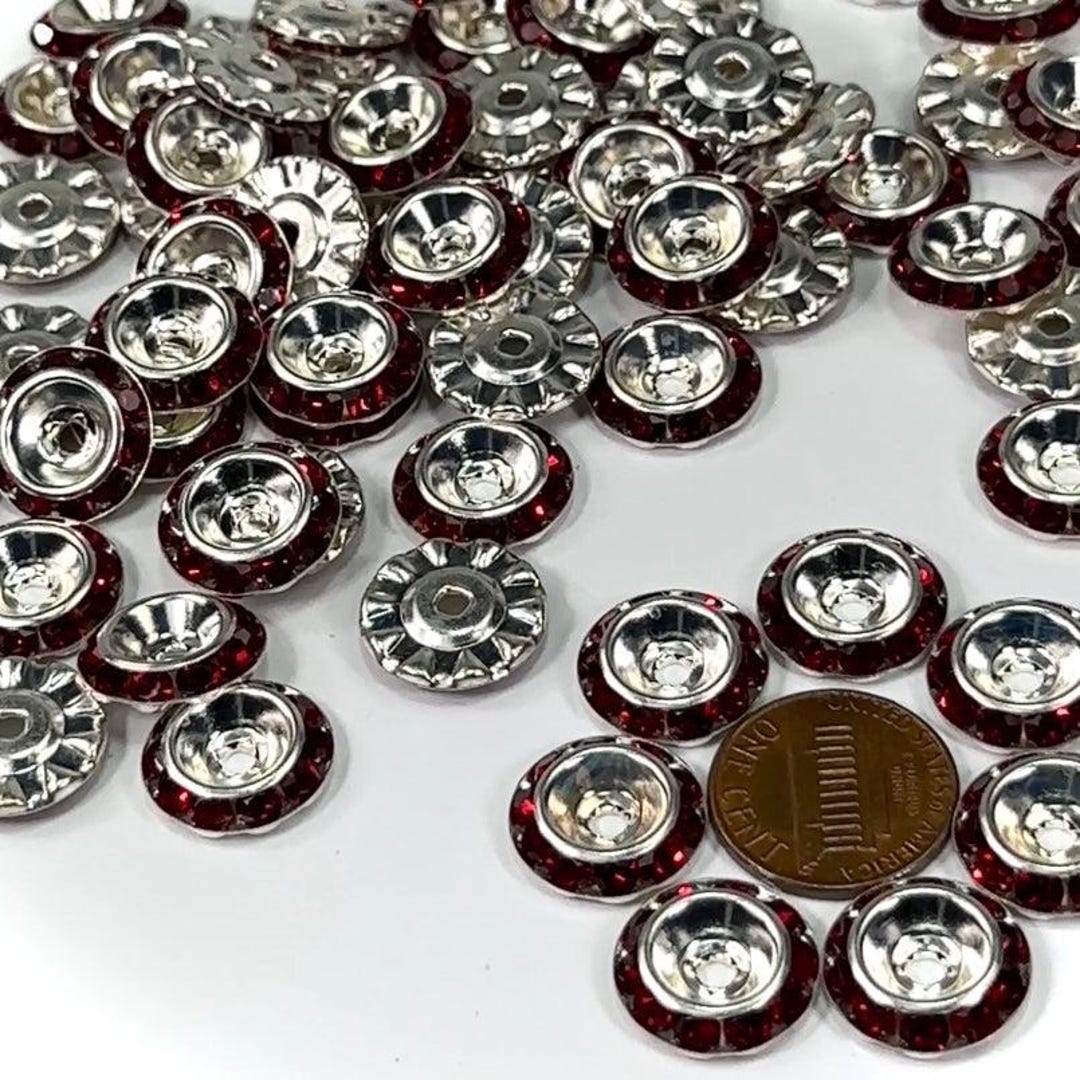Siam Red Preciosa Genuine Czech Deep Shrag Slant Rhinestone Rondelles ...