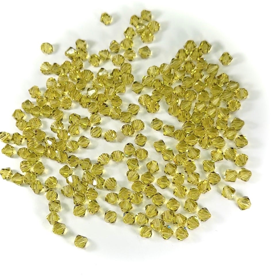 Acid Yellow Exclusive Preciosa Color Traditional Czech Glass MC Bicone ...