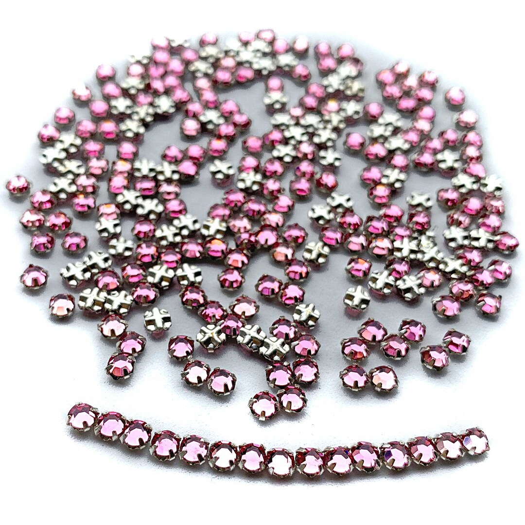 Vintage Swarovski Rose Montees, Light Rose and Rose, Silver Plated, in ...