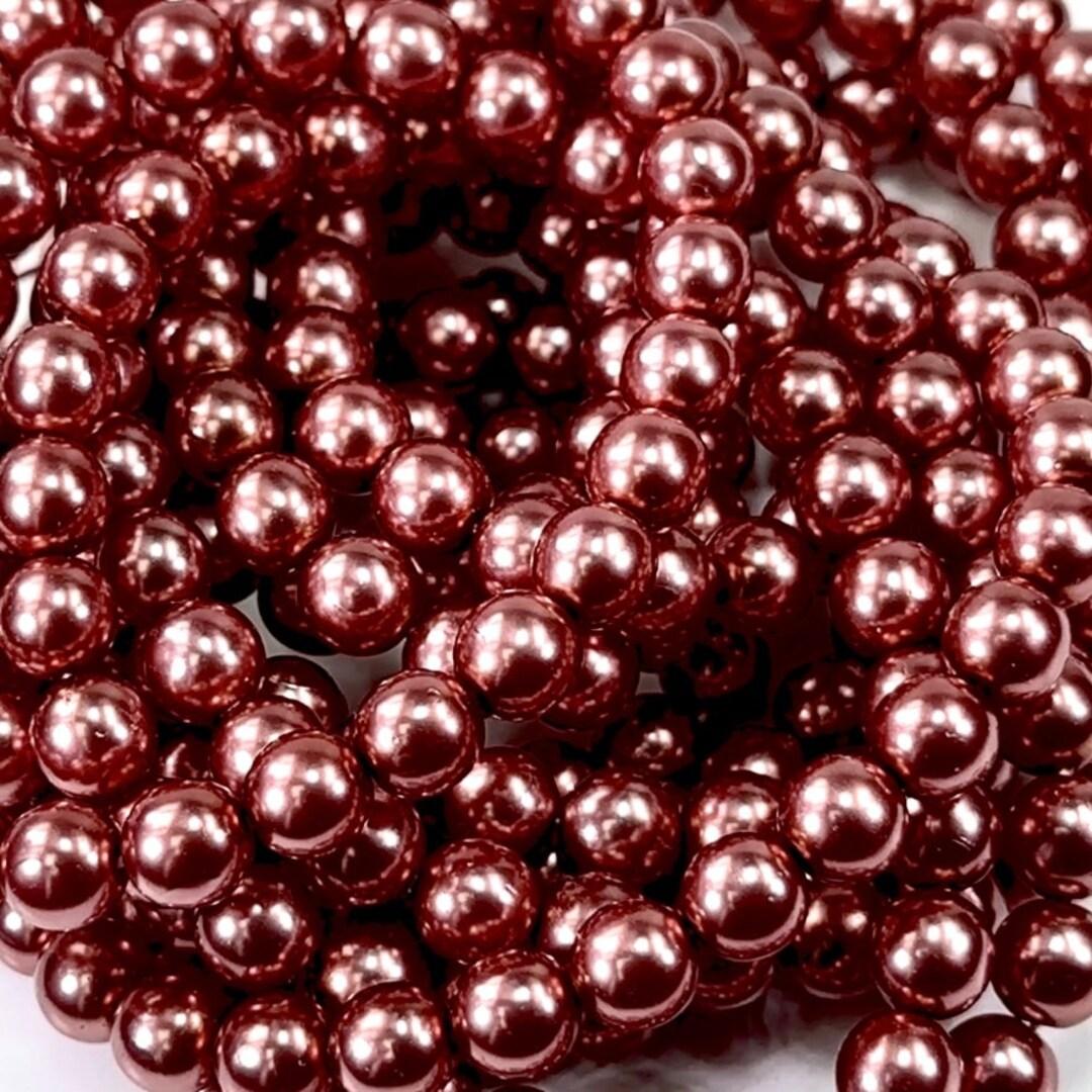 Capri Pink Nacre Pearl Czech Round Glass Imitation Pearls in 2mm 3mm ...