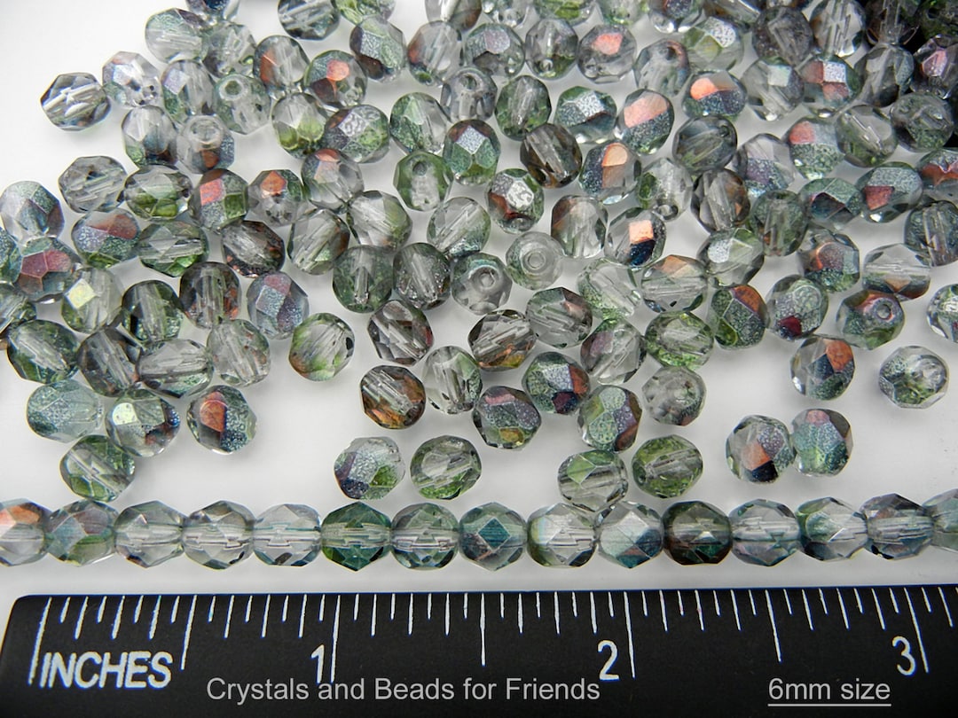 300 Crystal Mint Shimmer Luster Fully Coated 6mm Preciosa Czech Fire ...