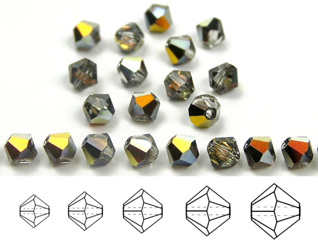 Crystal Marea Traditional Czech Glass MC Bicone Beads Rondell Diamond ...