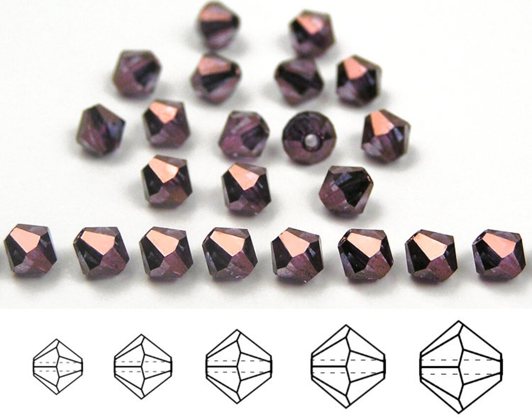 Crystal Bronze Transparent Luster Traditional Czech Glass MC Bicone ...