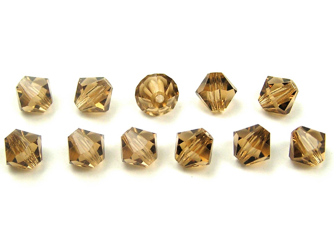 Light Colorado Topaz Preciosa Traditional Czech Glass MC Bicone Beads ...