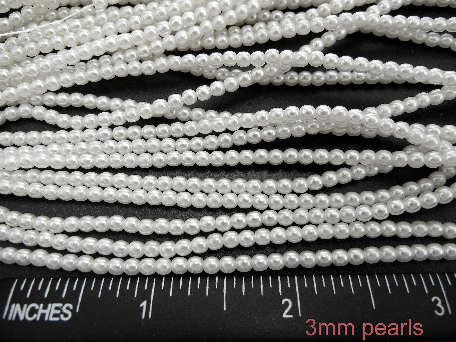 White Pearl Czech Round Glass Imitation Pearls in 2mm 3mm | Etsy