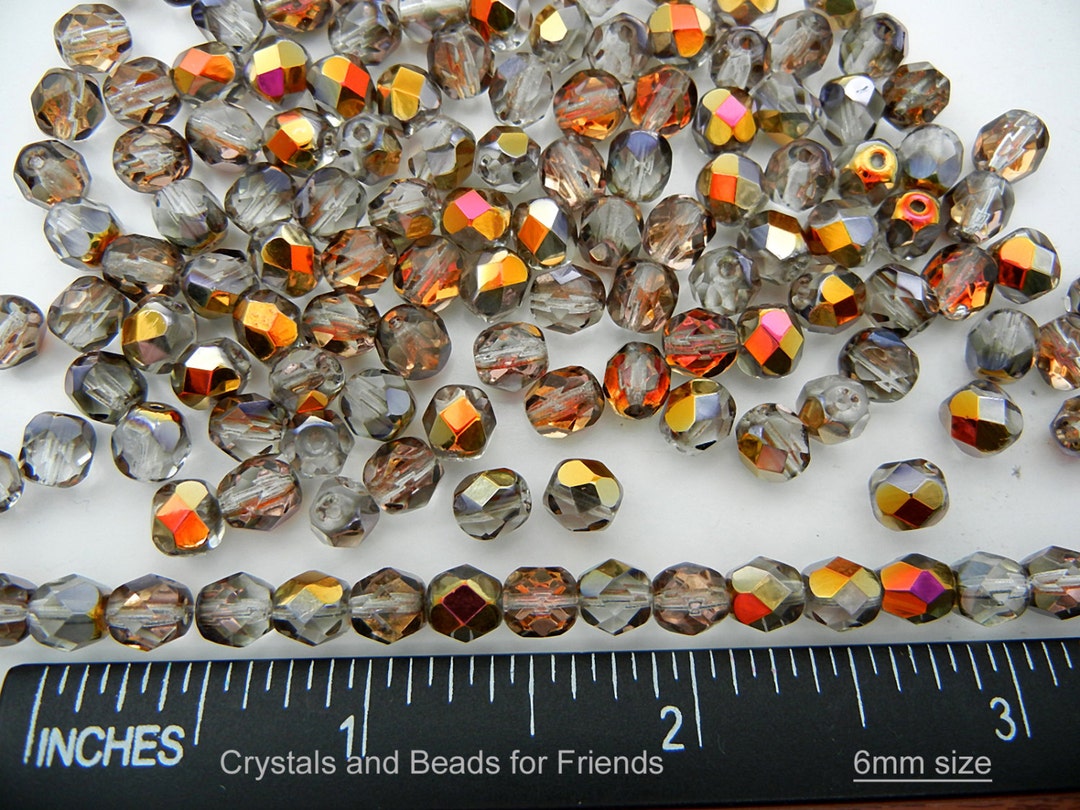300 Crystal Santander Coated 6mm Preciosa Czech Fire Polished Round ...