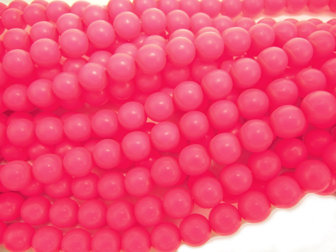 Pale Pink Neon Pearl Czech Round Glass Imitation Pearls in 8mm 10mm ...