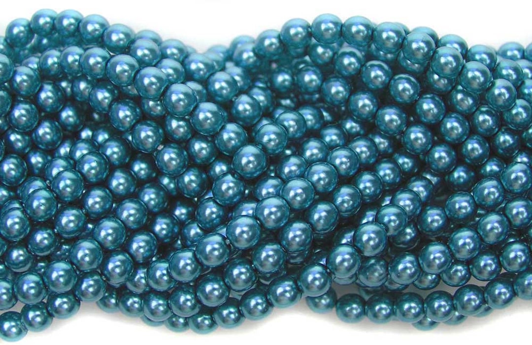 Steel Blue Pearl Czech Round Glass Imitation Pearls in 2mm 6mm ...