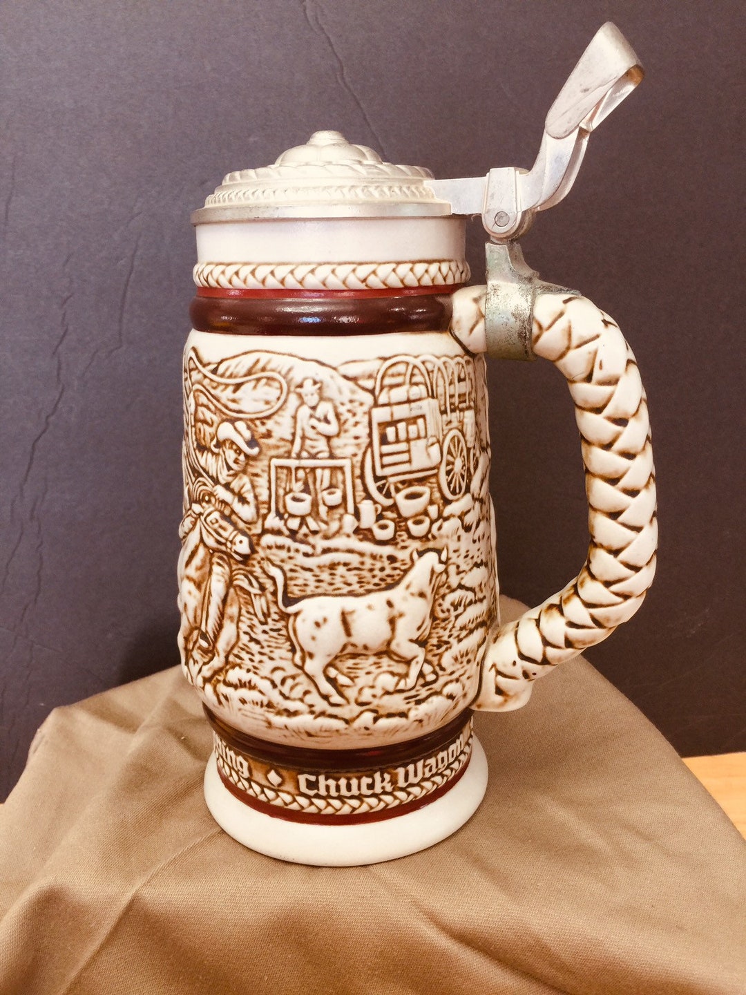 Avon 1980 Beer Stein, Numbered, Made in Brazil, Western Motif - Etsy