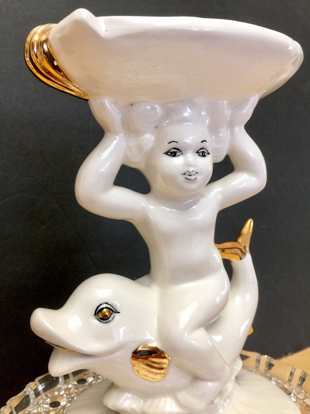 Boudoir Soap Dish, Vintage Cherub on a Dolphin - Etsy