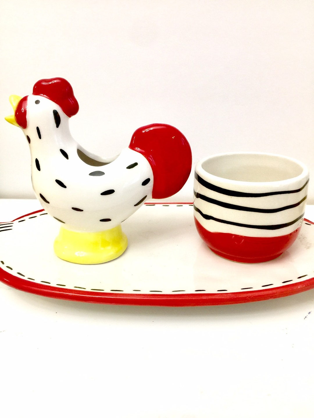 Vintage Chicken Creamer Bowl and Small Footed Tray - Etsy