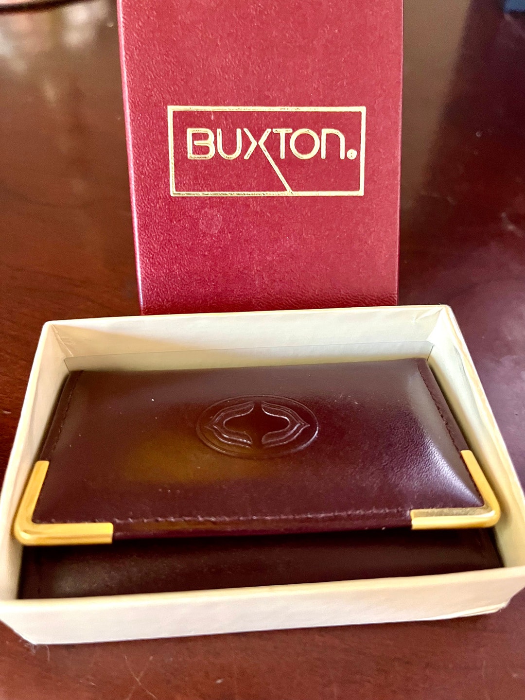Buxton Vintage Keychain Holder, Burgandy Leather, NEW in Box - Etsy