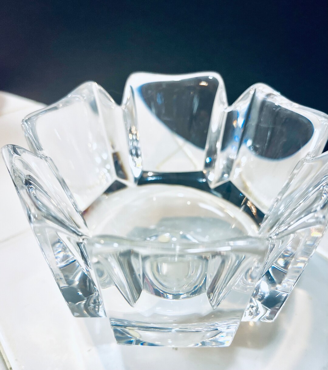 Orrefors Swedish Crystal Glass Receptacle by Lars Hellston 1960 - Etsy