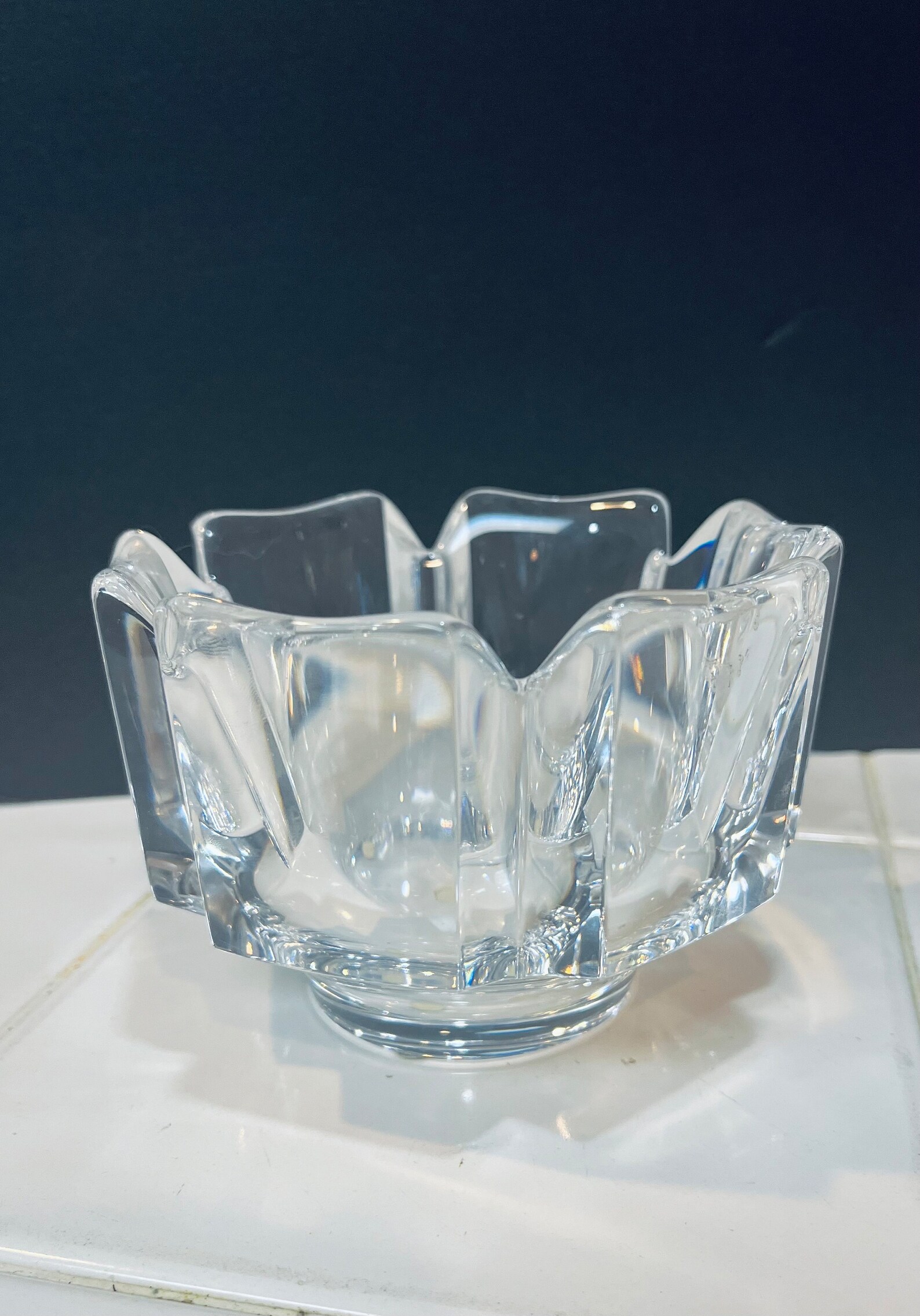 Orrefors Swedish Crystal Glass Receptacle by Lars Hellston 1960 - Etsy