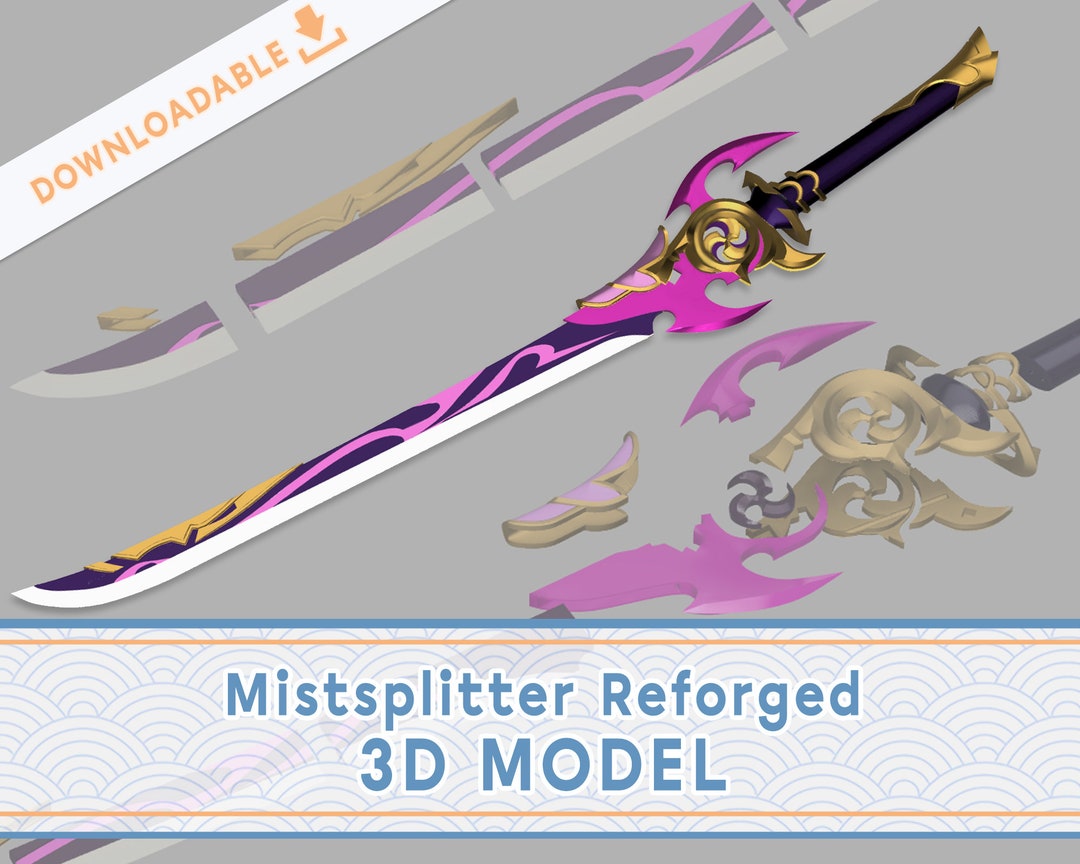 Genshin Impact Mistsplitter Reforged 3D Model File - Etsy