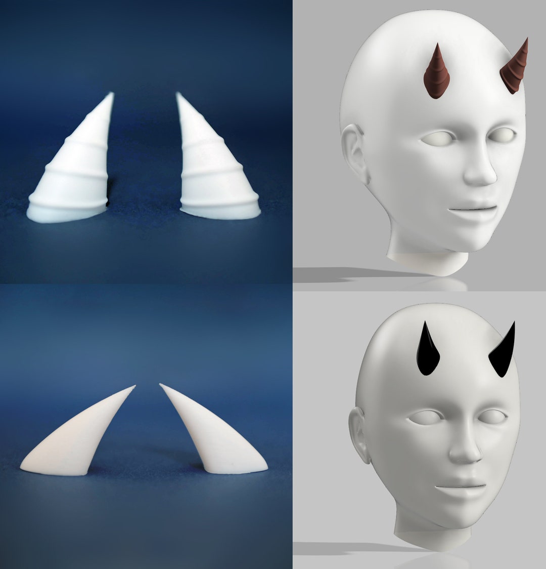 Devil's Horns | RAW 3D Print | for Cosplay, OC or Dungeons and Dragons ...
