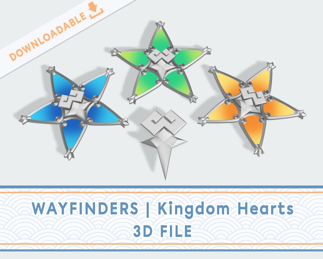 Aqua Wayfinder and Brooch 3D File | Good-luck Charm From Kingdom Hearts ...