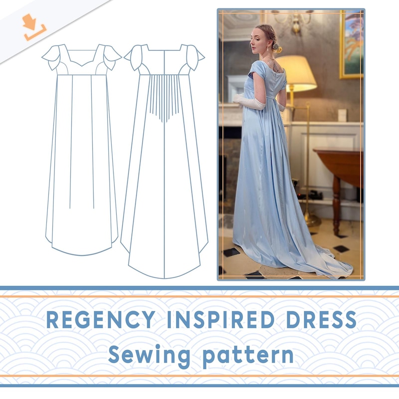 Regency Dress Pattern - Etsy