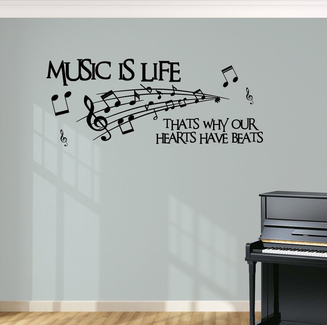 Music is Life Wall Decal: Vinyl Matte Art Sticker - Etsy