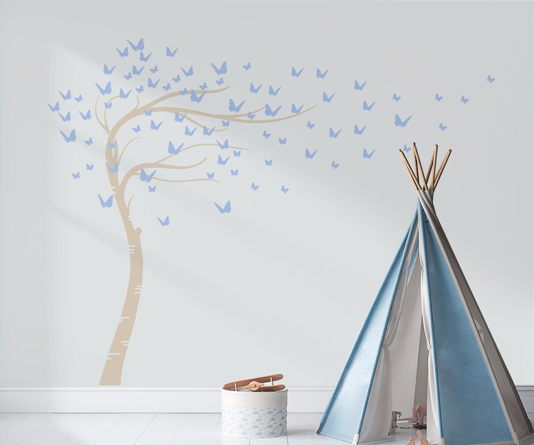 Personalized Large Sweeping Butterfly Tree Wall Stickers Decals - Kids ...