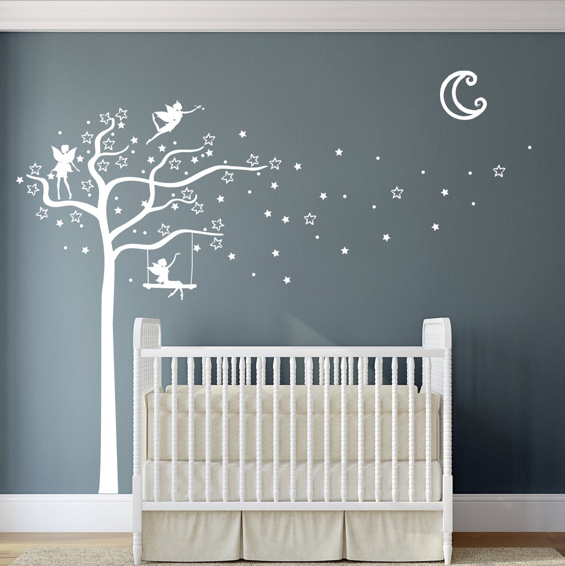 Premium Fairy Stars & Moon Tree. Quality Vinyl Matte Wall Art - Etsy