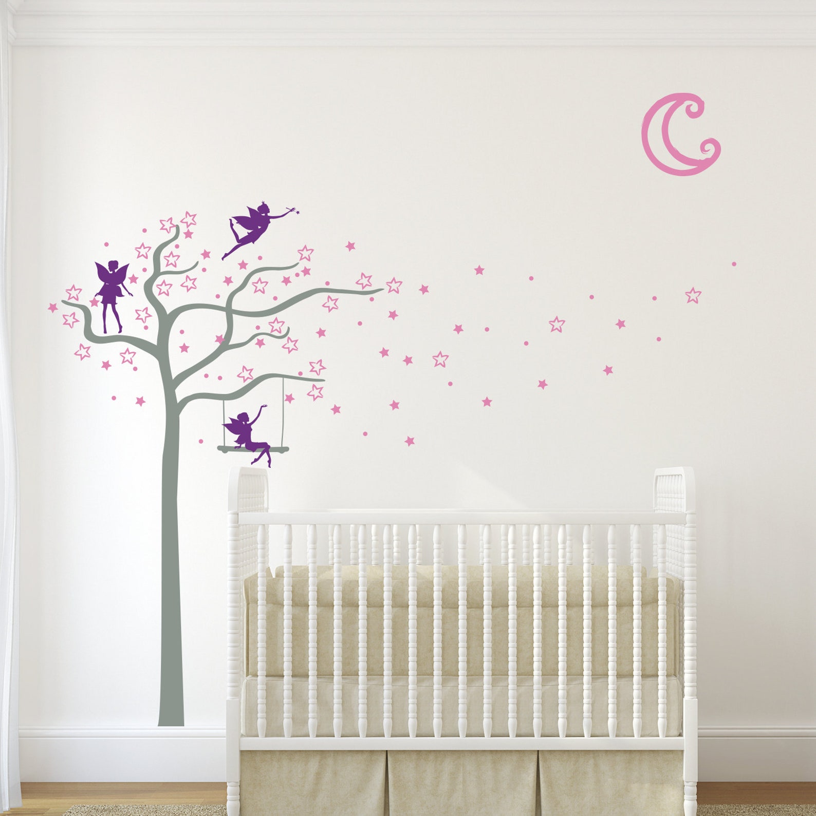 Premium Fairy Stars & Moon Tree. Quality Vinyl Matte Wall Art - Etsy