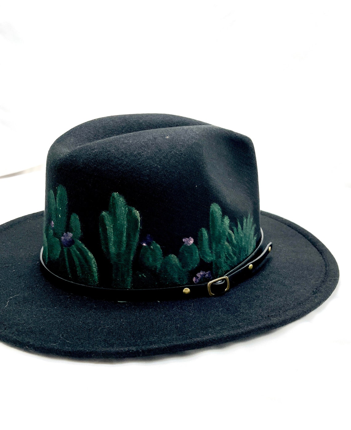 Handpainted Wide Brim Hat / Cactus - Etsy