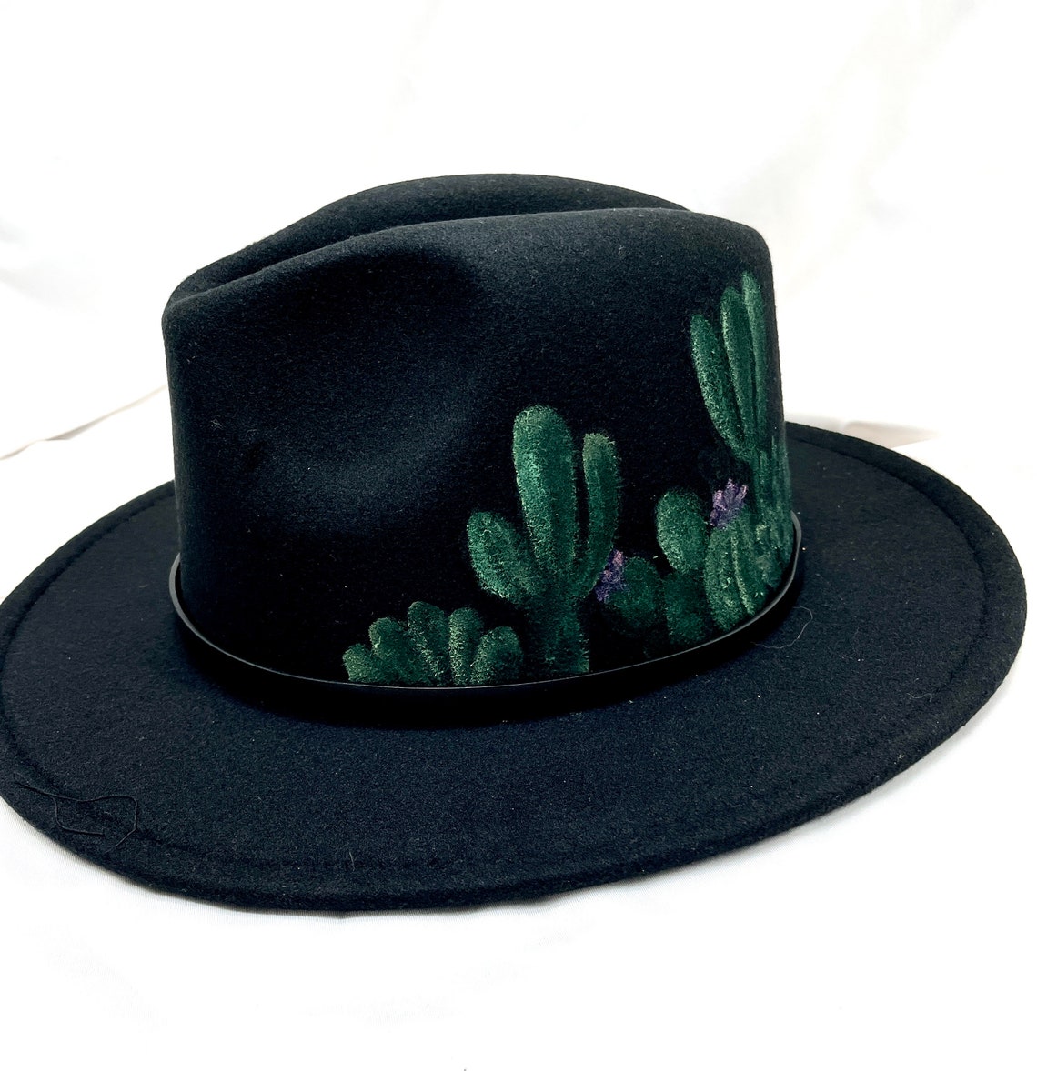 Handpainted Wide Brim Hat / Cactus - Etsy