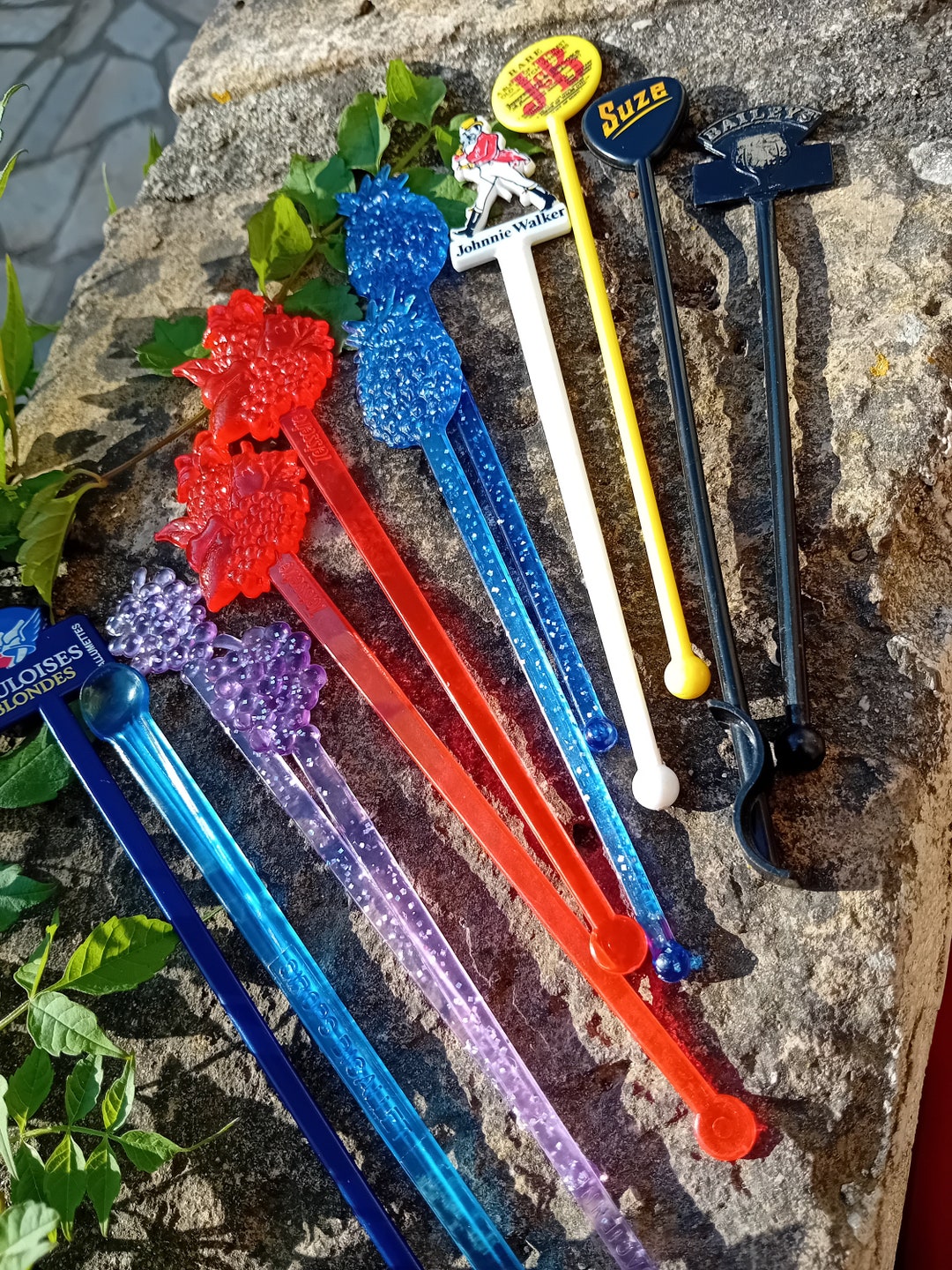 Collection of 12 Cocktail Stirrers / Twizzle Sticks, French Plus 2 ...