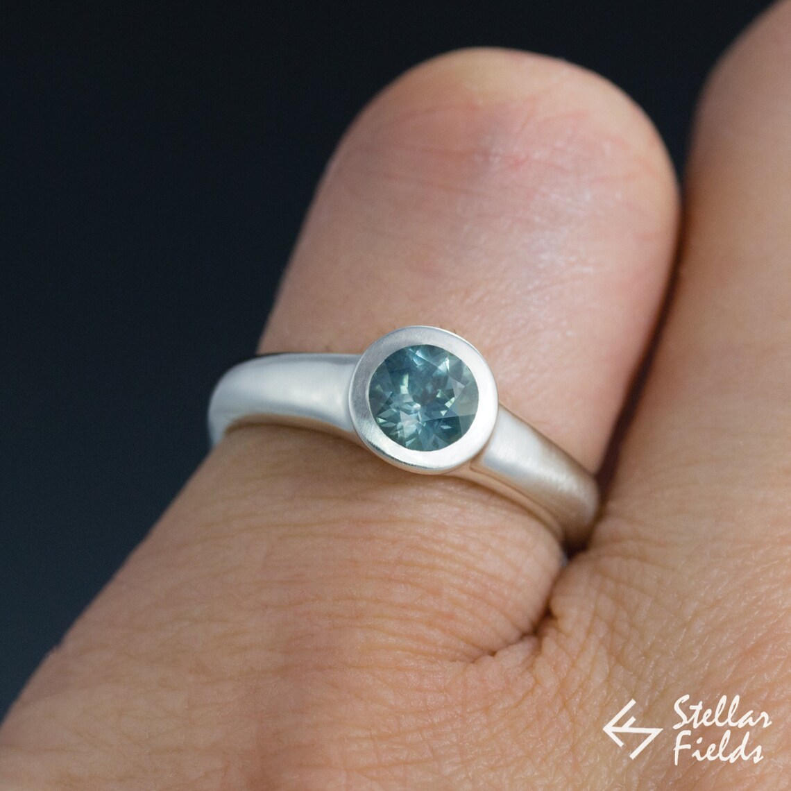 Sapphire Bezel Ring Montana Sapphire Bezel Set Engagement Ring Modern ...