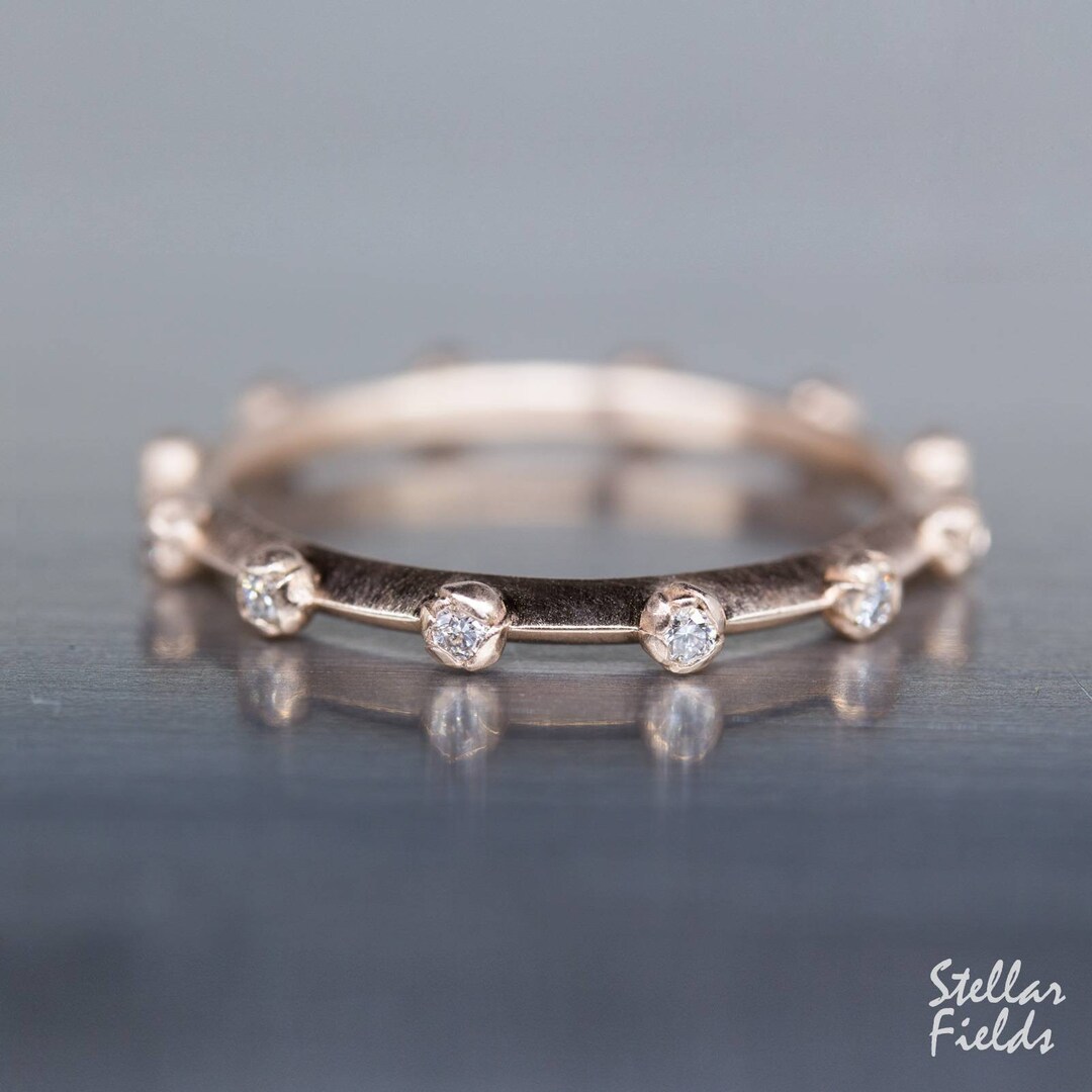 Eternity Wedding Ring Floral Wedding Band Canadian Diamond Unique Rose ...
