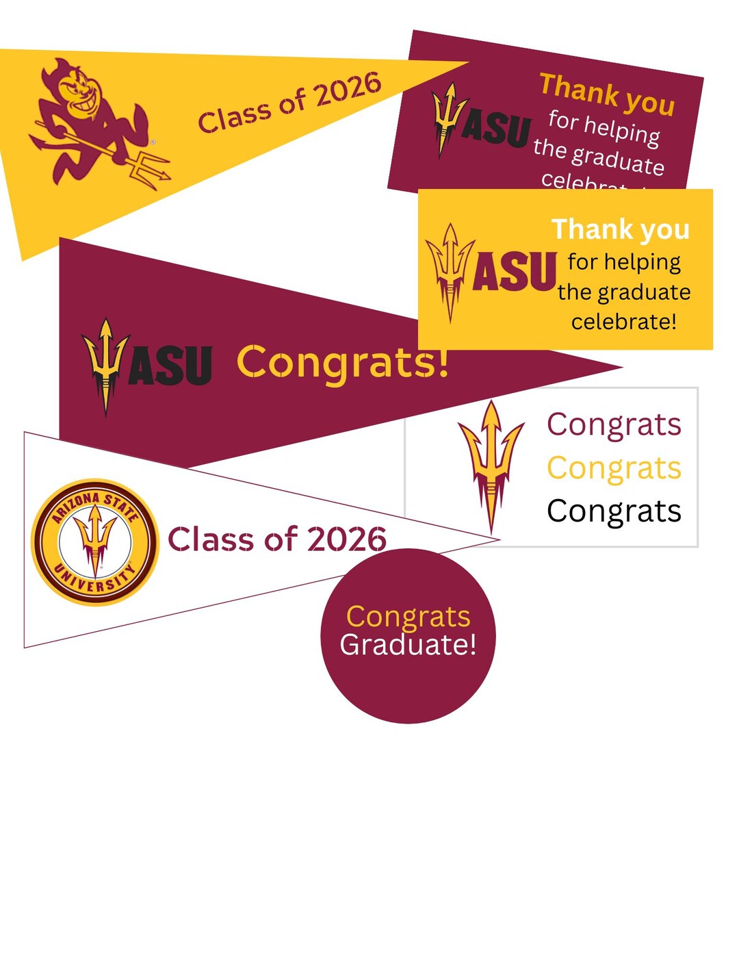ASU Arizona State University Graduation Party Decorations: Class of ...