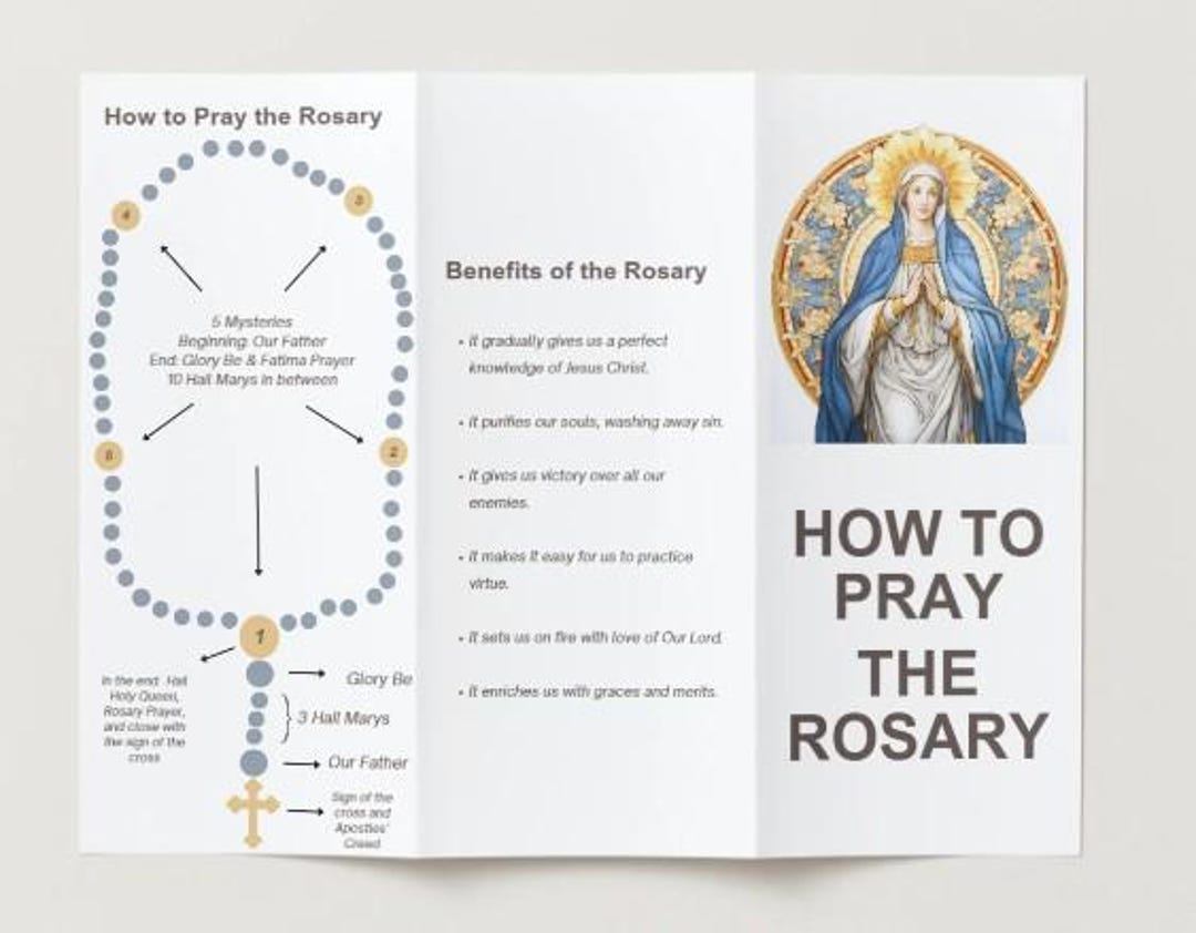Rosary Brochure, How-to, Rosary Guide, Prayer, Catholic, Christian ...