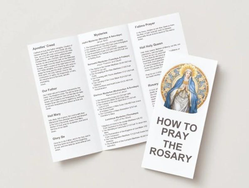 Rosary Brochure, How-to, Rosary Guide, Prayer, Catholic, Christian ...