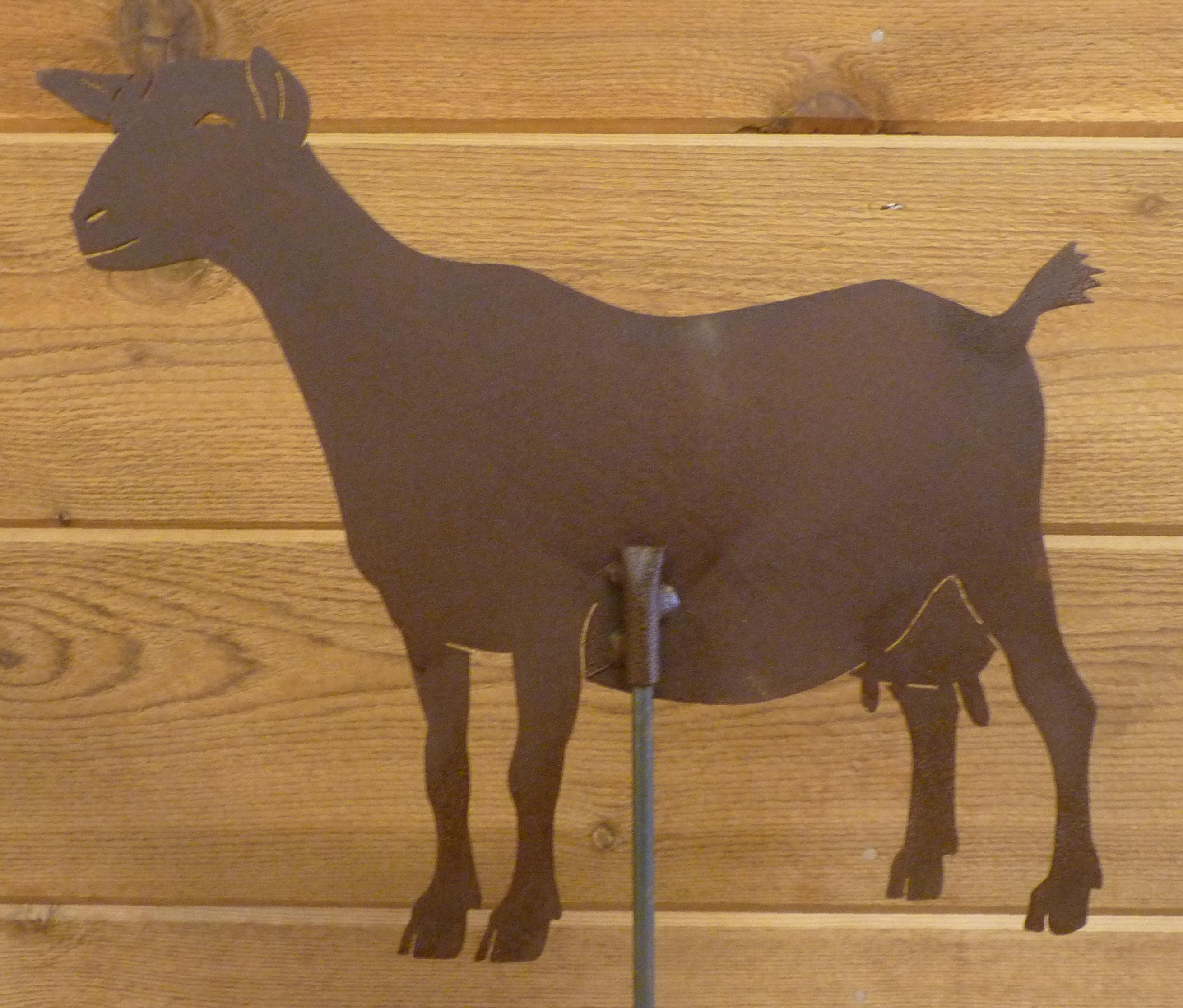 Nigerian Goat Garden Stake Laser-cut Design Natural Rust | Etsy