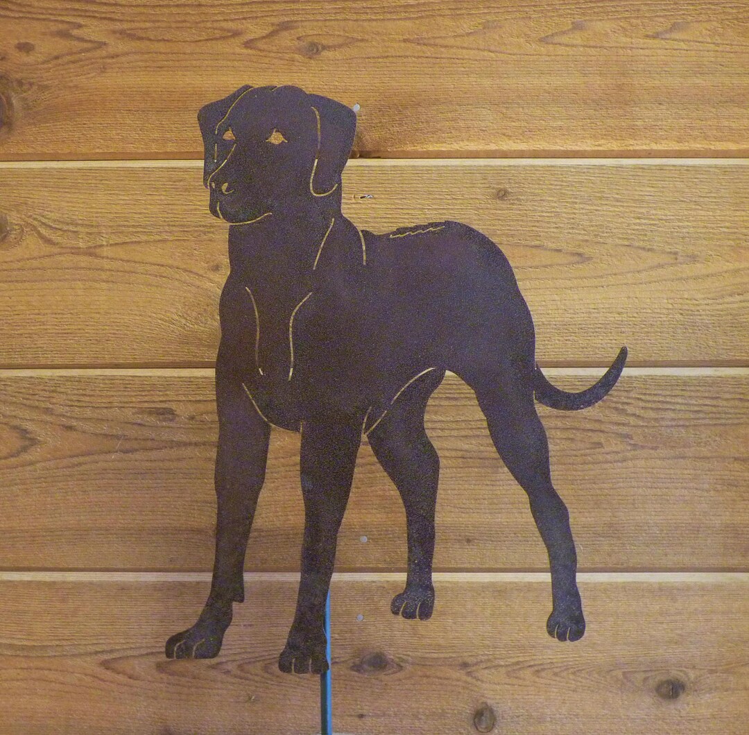 Rhodesian Ridgeback Garden Stake Laser-cut Design, Natural Rust Finish ...