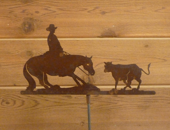 Man Cutter Garden Stake Laser-cut Design Natural Rust - Etsy