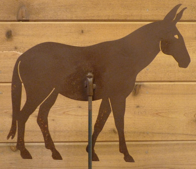 Mule Garden Stake Laser-cut Design Natural Rust Finish - Etsy