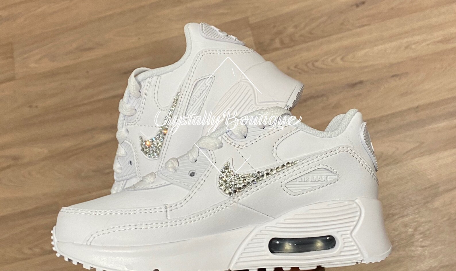 Beautiful Adult Bling Nike Air Max 90 Customised Tick With Swarovski ...