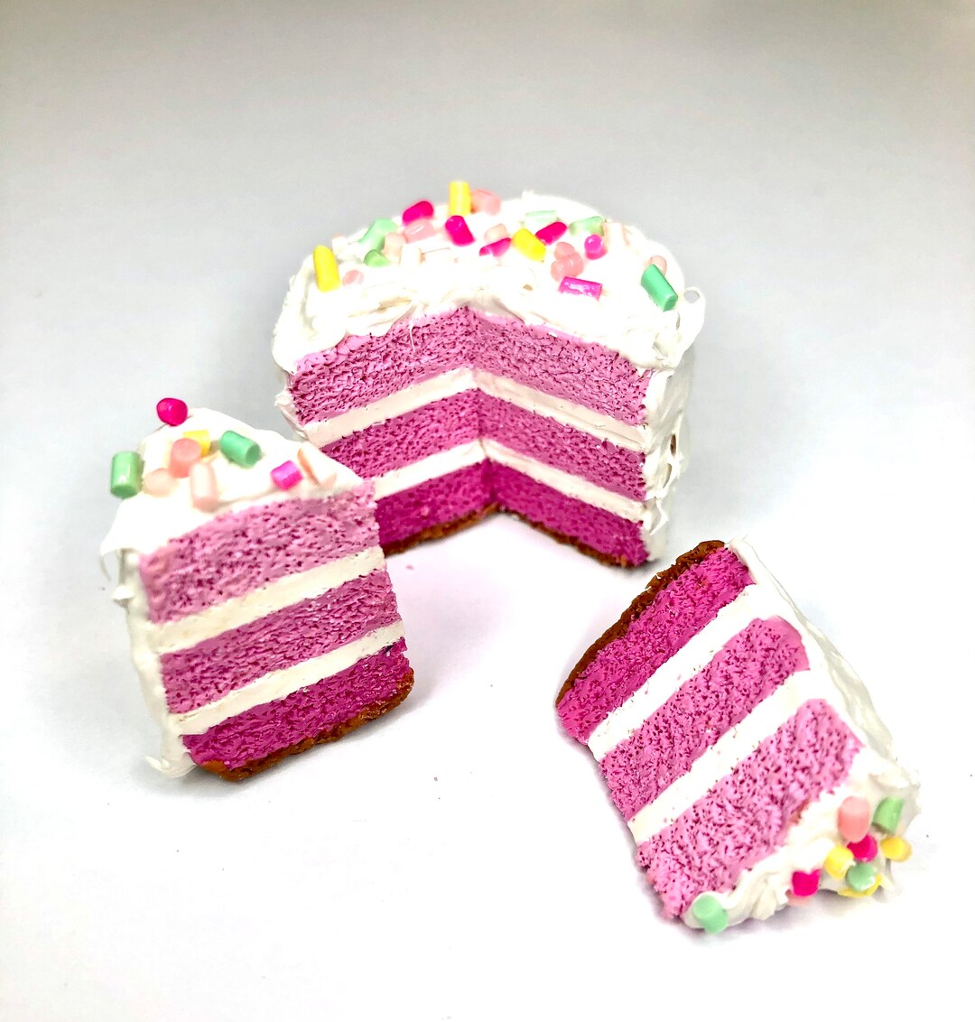 1:6 Pink Layer Cake Made for Fashion Dolls, Dollhouse Food, Miniature ...