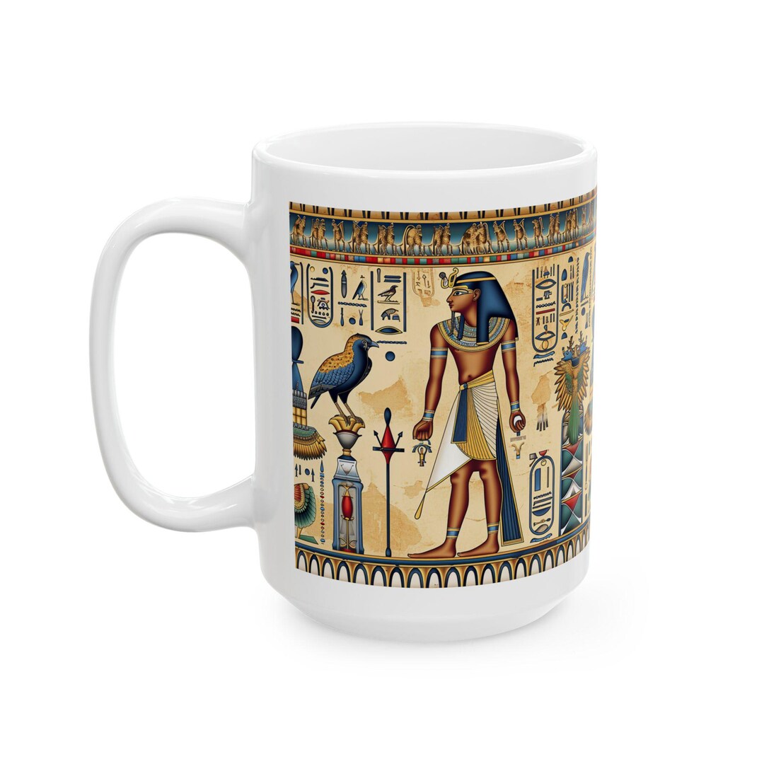 Egyptian Background Ceramic Mug - Ancient Egypt Coffee Cup, Pharaoh Tea ...