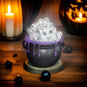 Spooky Disco Ball Witches Halloween Groovy Cauldron - Etsy
