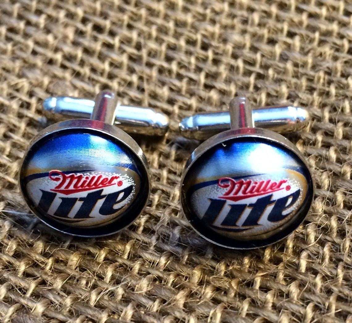 Miller Lite Bottle Cap Cufflinks - Unique Gift for Groomsman Father ...
