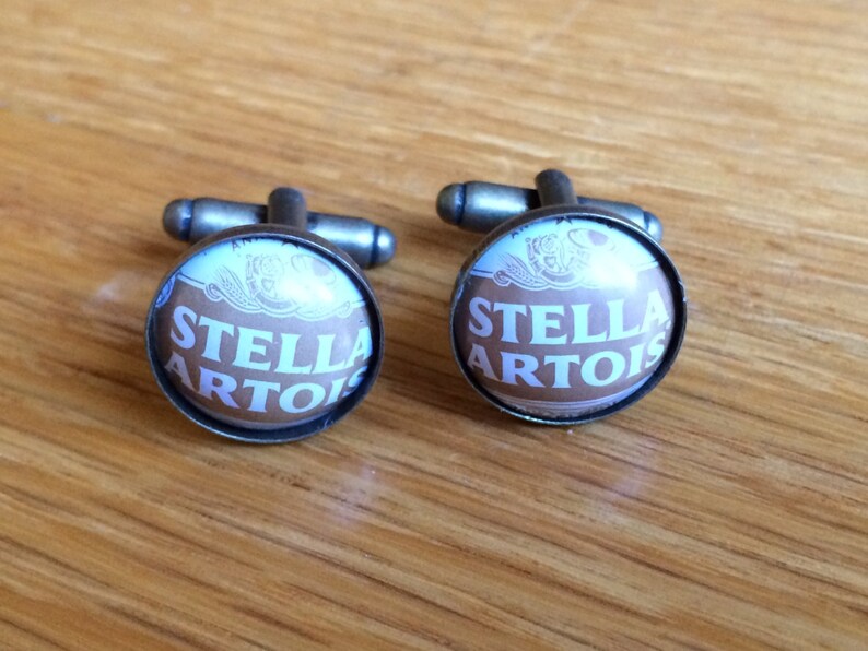 Stella Artois Beer Bottle Cap Cufflinks - Unique Gift for Groomsman ...